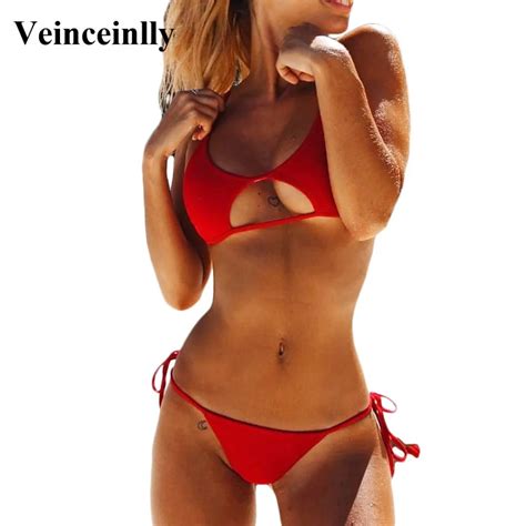 2018 New Bather Sexy Brazilian Bikini Cut Out Swimsuit Female Swimwear