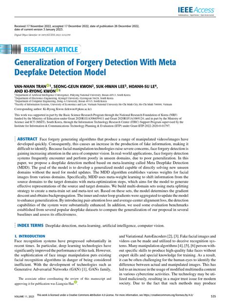 Generalization Of Forgery Detection With Meta Deepfake Detection Model Pdf Artificial