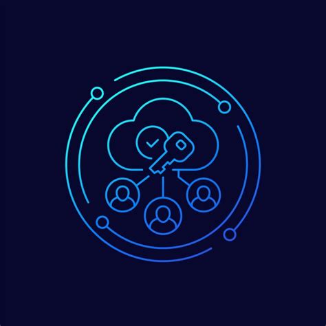 클라우드 아이콘 선형 디자인의 개인 데이터 암호화 프리미엄 벡터