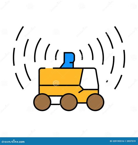 Lidar Sensors Autonomous Delivery Icon Color Illustration Stock Vector