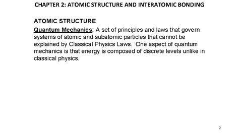 Chapter Atomic Structure And Interatomic Bonding Atomic