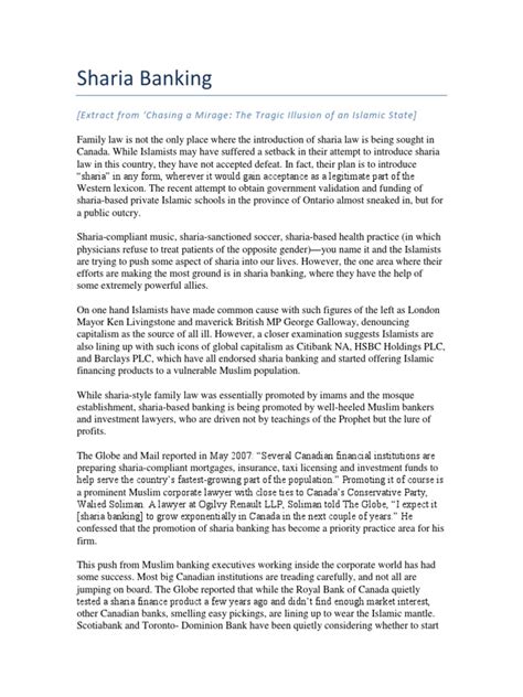 The Trillion Dollar Fraud Of Sharia Banking Extract From Chasing A