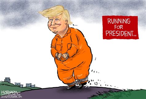 Cartoons Donald Trumps Mug Shot Fingerprints And Orange Jumpsuit