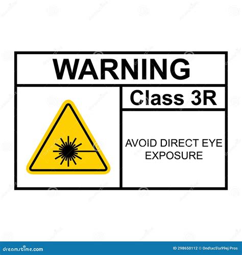 Laser Radiation Danger Class 3r Label Icon Safety Information Symbol