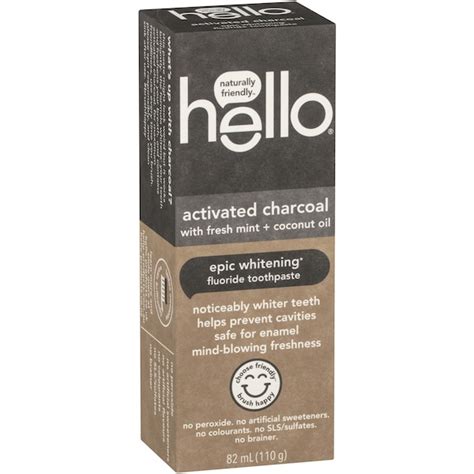 Hello Whitening Toothpaste Activated Charcoal 110g Woolworths