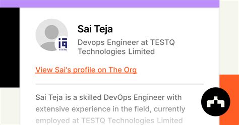 sai teja devops engineer at testq technologies limited the org
