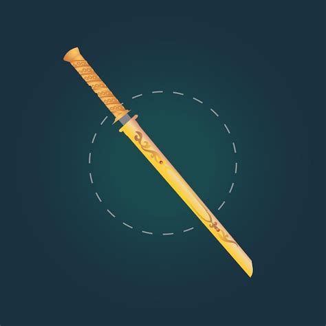 일본어 Katana 절연 벡터 일러스트 레이 션 프리미엄 벡터