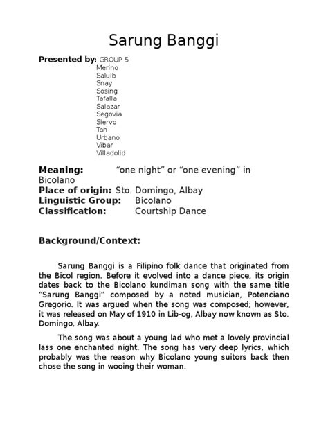 Sarung Banggi Dances Entertainment