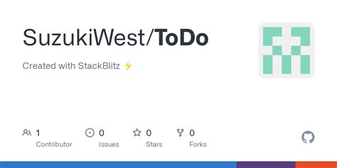 Github Suzukiwesttodo Created With Stackblitz ⚡️