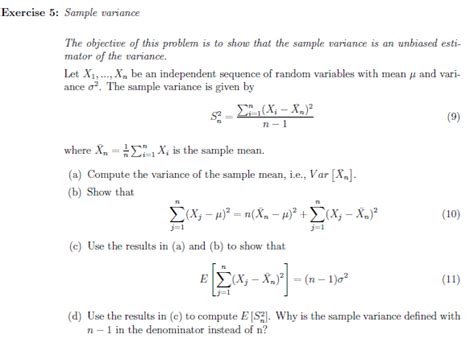 solved exercise 5 sample variance the objective of this