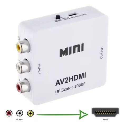 Adaptador De Conversor Rca Para Hdmi Av Para Hdmi Av Hdmi Mercadolivre