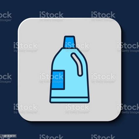 채워진 개요 세탁 세제 표백제 식기 세척액 또는 파란색 배경에 격리된 다른 세척제 아이콘을 위한 플라스틱 병 벡터 가득 찬에 대한 스톡 벡터 아트 및 기타 이미지 Istock