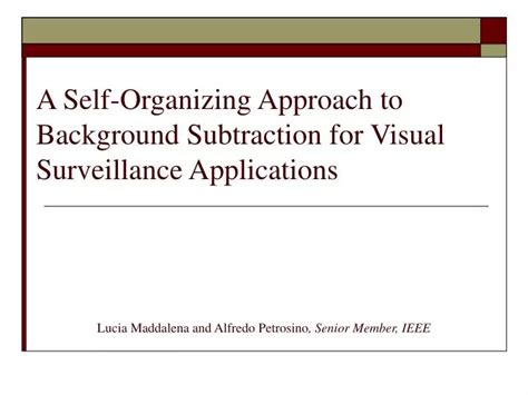ppt a self organizing approach to background subtraction for visual