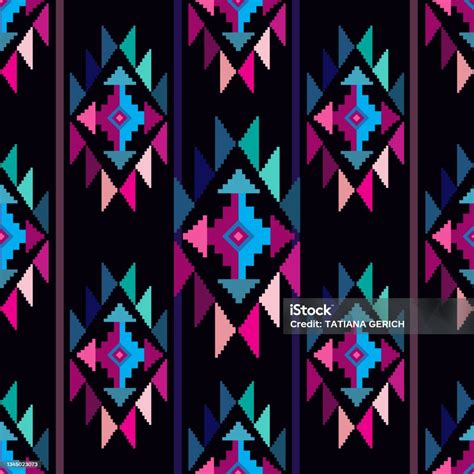 다채로운 멋진 부족 보헤라 멕시코 기하학적 인쇄 추상적인 매끄러운 아즈텍 마야 패턴 인종 힙스터 배경 인도 라틴 아메리카 텍스처