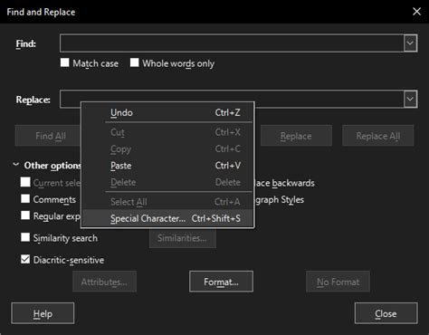 Search And Replace With Special Characters English Ask Libreoffice
