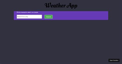 Weather App Codesandbox