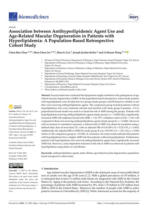 Pdf Association Between Antihyperlipidemic Agent Use And Age Related
