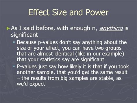 Effect Size And Power Effect Size And Power