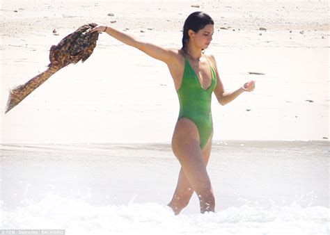 Kendall Jenner Wears Sexy Green One Piece During Mexico Vacation