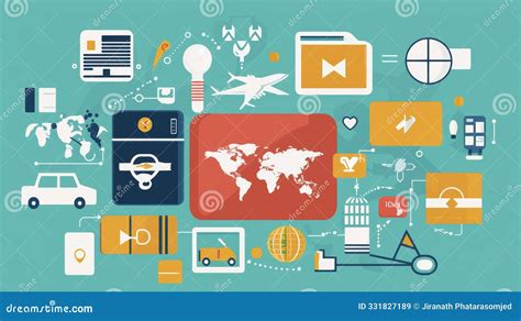 Global Connectivity World Map Communication Technology And Business Stock Illustration