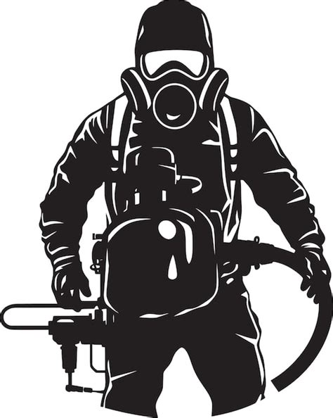 Toxin Terminator Fumigating Man Icon Vector Pest Protector Man With