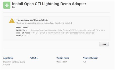 Failure To Install Package Issue 45 Developerforce Open Cti Demo