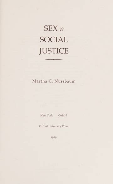Sex And Social Justice Nussbaum Martha C Martha Craven 1947