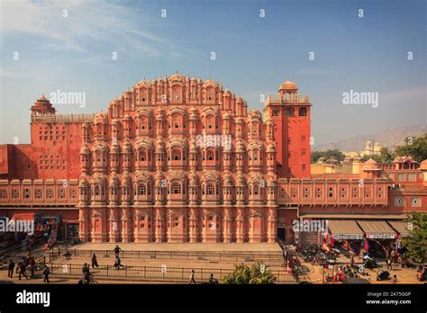 India Rajasthan Jaipur Hawa Mahal Palace Of The Winds Stock Photo