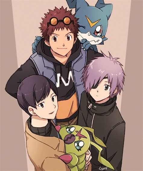 V Mon Motomiya Daisuke Ichijouji Ken Wormmon And Ohwada Lui