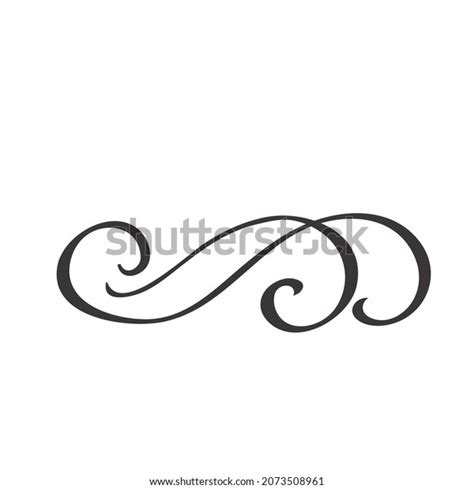 Calligraphic Design Elements Decorative Swirl Scroll Stock Vector