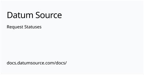 Request Statuses Datum Source