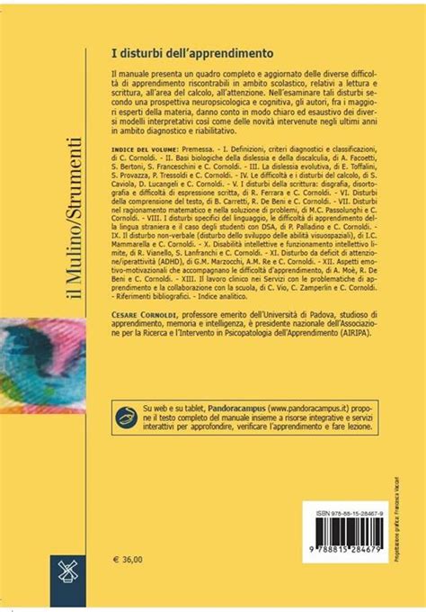 I Disturbi Dell Apprendimento Cesare Cornoldi Libro Il Mulino