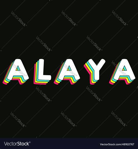 Alaya Retro Rainbow Typography Faded Style Vector Image