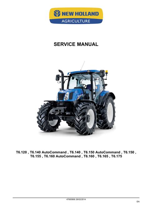New Holland T6120 T6140 T6150 T6155 T6160 T6165 T6175 Tractor