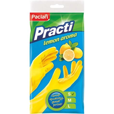 Резиновые перчатки с ароматом лимона Paclan PRACTI, р.S, желтые ...