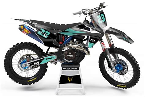 Husqvarna Dirt Bike Decals Delta Teal OMXGraphics