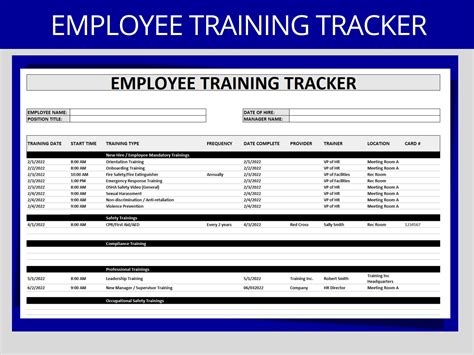 Streamlined Employee Training Tracker Template For New Hires And Current