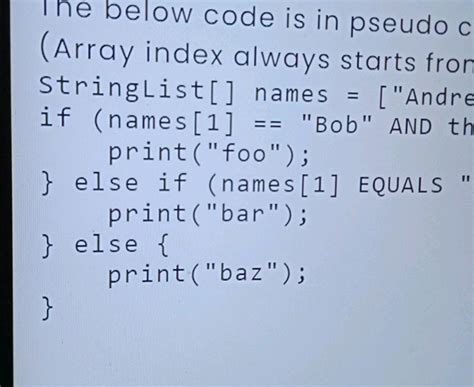 The Below Code Is In Pseudo C Array Index StudyX