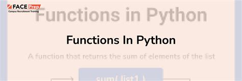 Python Functions Learn With Practical Examples Face Prep