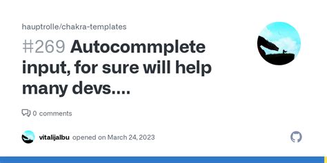 Autocommplete Input For Sure Will Help Many Devs · Issue 269