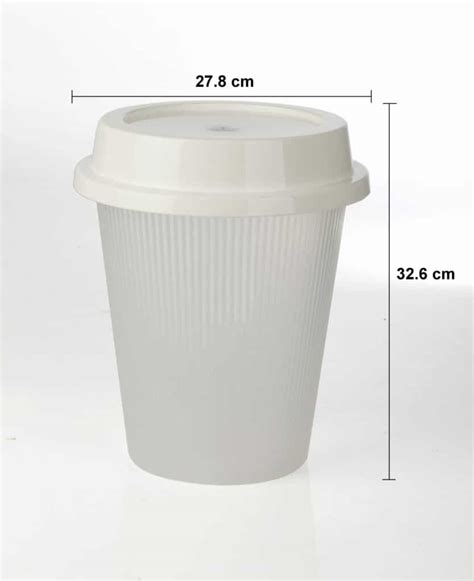 Hh 218l ถังขยะกลม ฝาครอบสวิง 9 ลิตร ถังขาวขุ่น ฝาขาวทึบ Round Trash