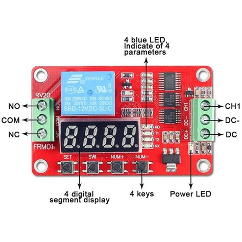 Delay Timer Relay Switch V DC Multifunction SelfLock Cycle