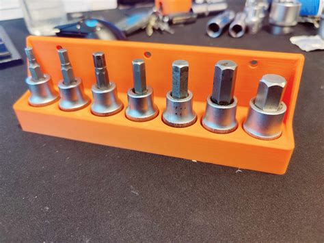 Socket Holder For Wall Or Pegboard By Oystein Download Free Stl Model