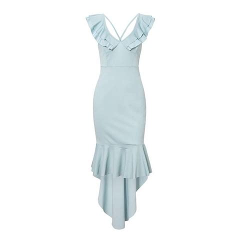Sexy Backless Mermaid Ruffle V Neck Bodycon Party Club Summer Dress