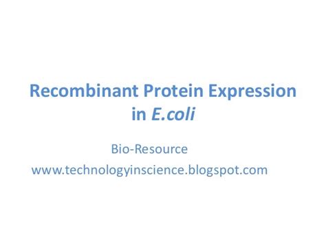 Recombinant Protein Expression In Li