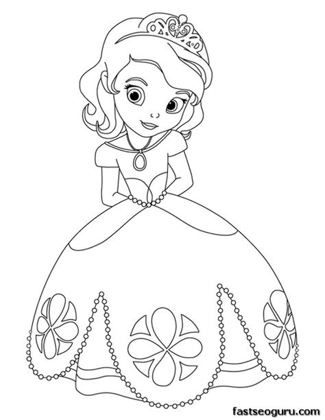 Printable Cute Princess Sofia Coloring Pages For Girls Printable