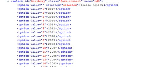 Php Years Not Showing In Formdropdown Option Value Codeigniter