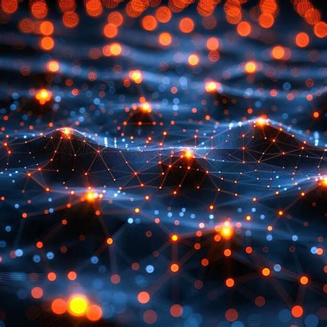 Abstract Technology Background With Connecting Dots And Lines Big Data Visualization 3d