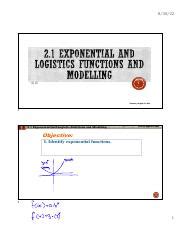 Exponential And Logistic Functions Identifying And Computing