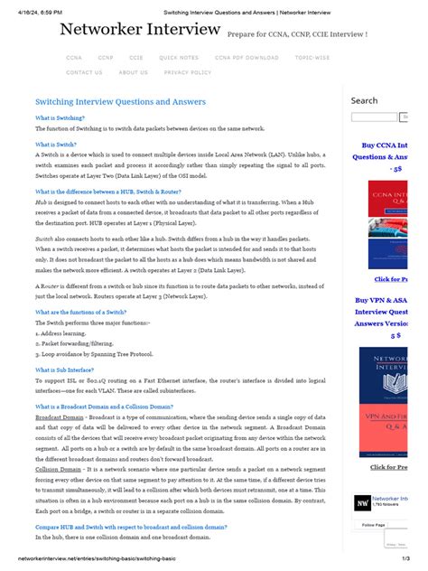 switching interview questions and answers networker interview pdf